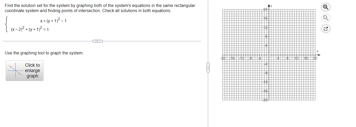 Solved Find the solution set for the system by graphing both | Chegg.com