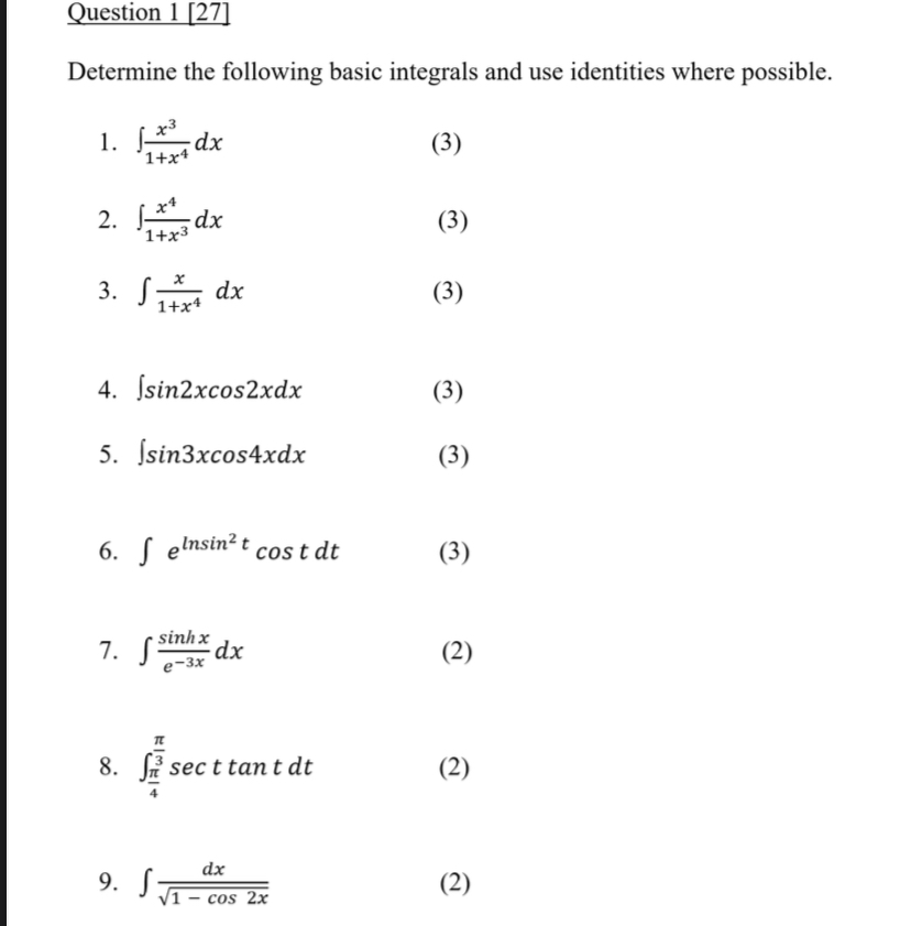 Solved Question 1 [27]Determine the following basic | Chegg.com