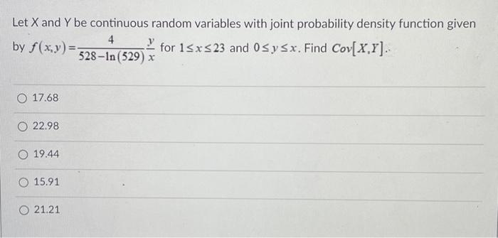 Solved Let X and Y be continuous random variables with joint | Chegg.com