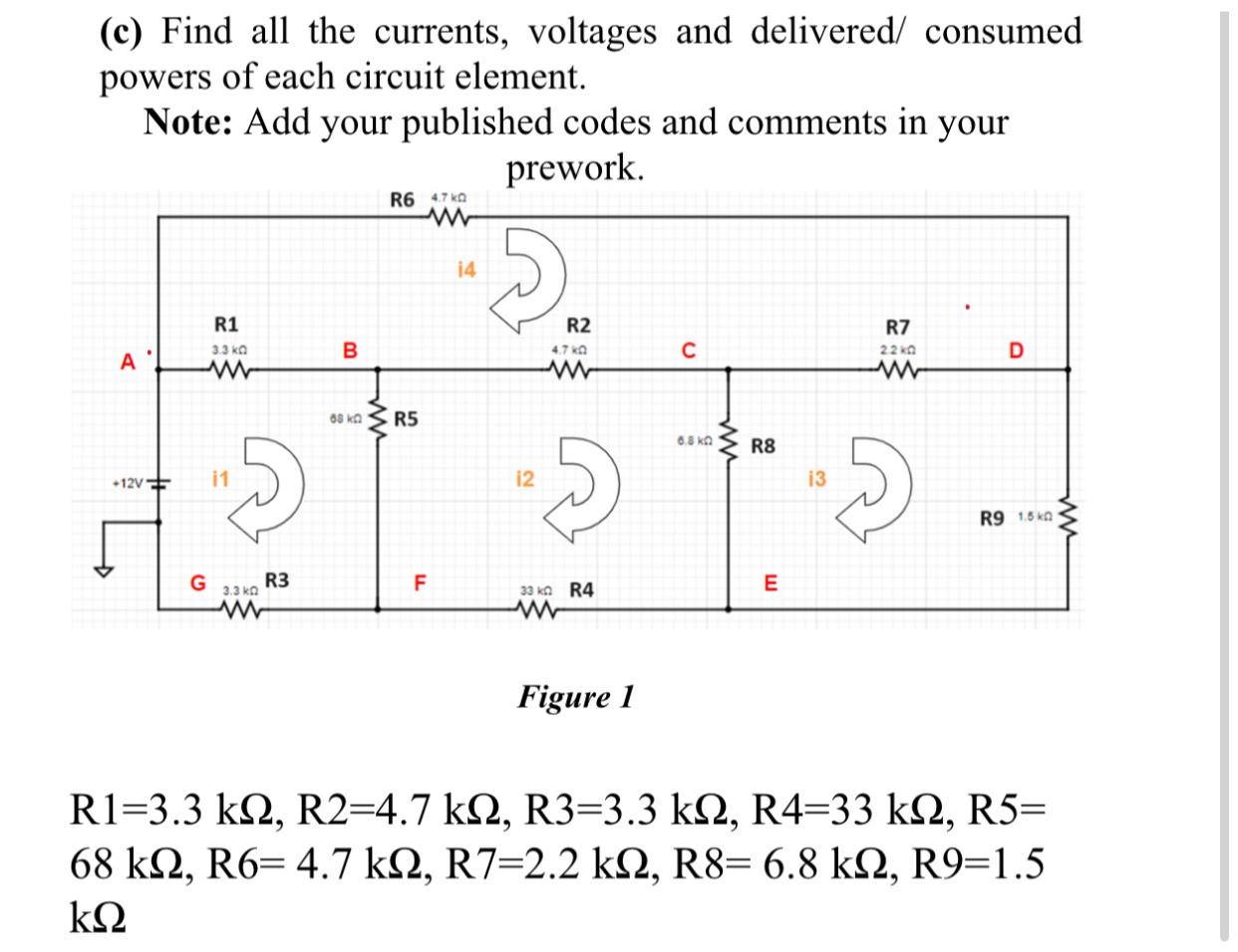 Solved (c) ﻿Find all the currents, voltages and delivered/ | Chegg.com