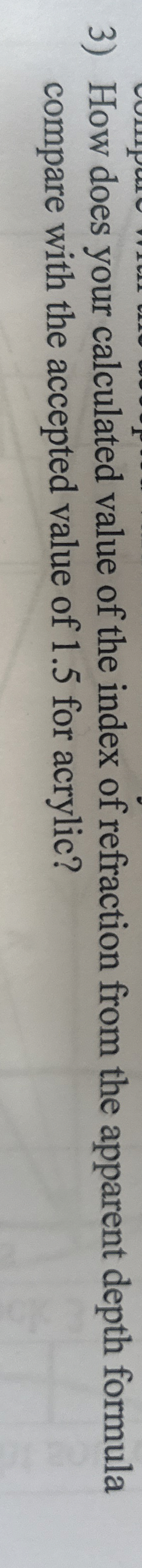 Solved How does your calculated value of the index of | Chegg.com