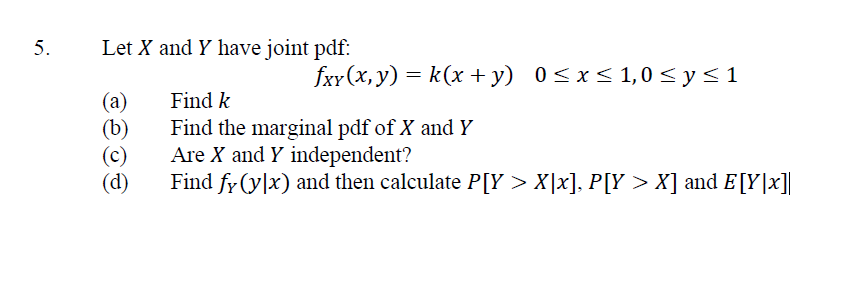 Solved Let x ﻿and Y ﻿have joint | Chegg.com