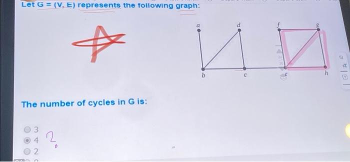 Solved Let G = (V, E) represents the following graph: The | Chegg.com