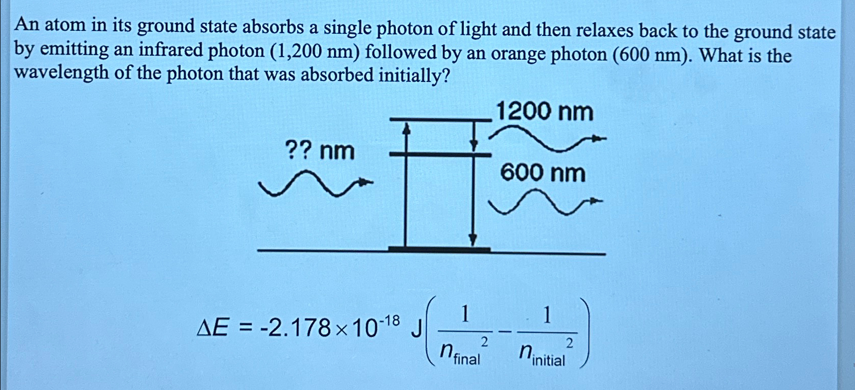 Solved An Atom In Its Ground State Absorbs A Single Photon