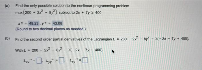 Solved (a) Find the only possible solution to the nonlinear | Chegg.com