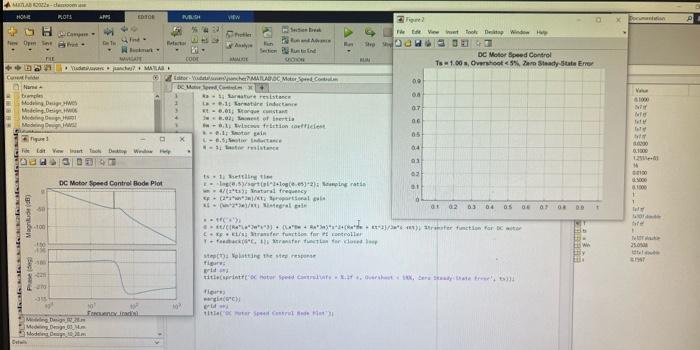 Solved Create/design a Matlab code a DC Motor Speed Control | Chegg.com