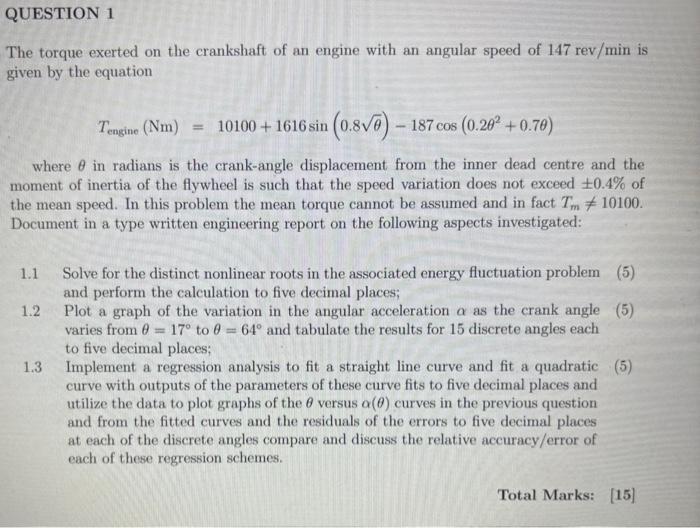 Solved The torque exerted on the crankshaft of an engine | Chegg.com