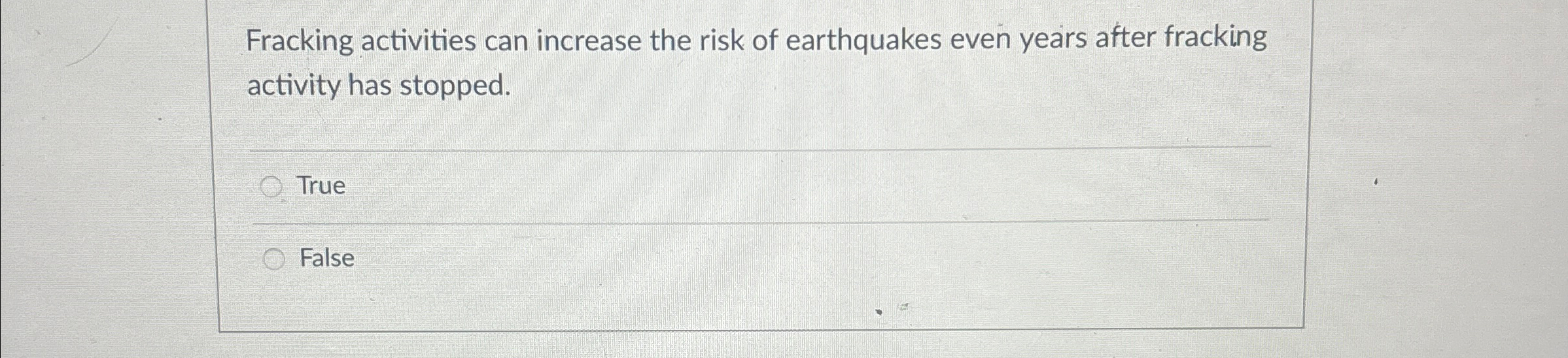 Solved Fracking activities can increase the risk of | Chegg.com
