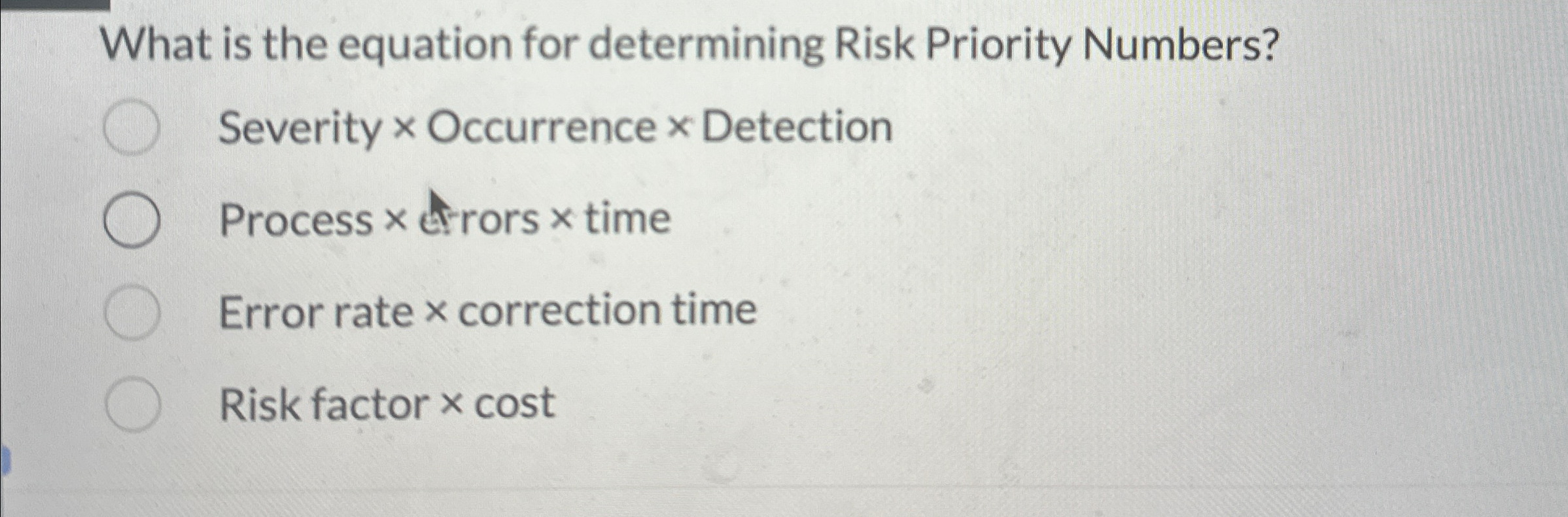 Solved What is the equation for determining Risk Priority | Chegg.com