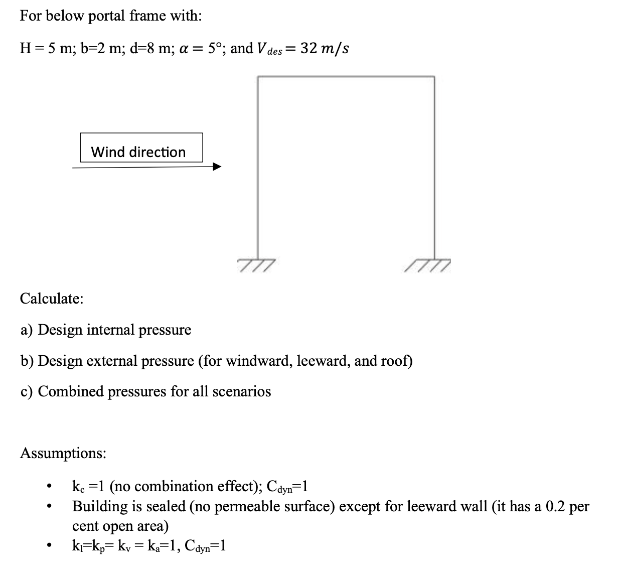 Solved Please show all steps For below portal frame | Chegg.com
