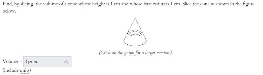 Solved Find, by slicing, the volume of a cone whose height | Chegg.com