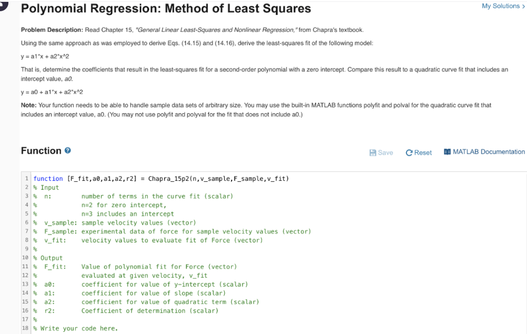 Solved Polynomial Regression Method Of Least Squaresproblem 6617
