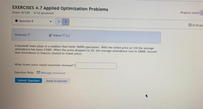 Solved EXERCISES 4.7 Applied Optimization Problems Score: | Chegg.com