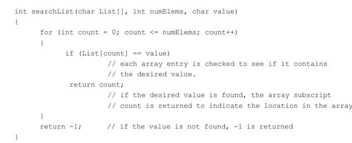 Solved C++// This program performs a linear search on a | Chegg.com