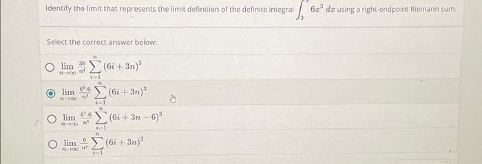 Solved Identify the limit that represents the limit | Chegg.com