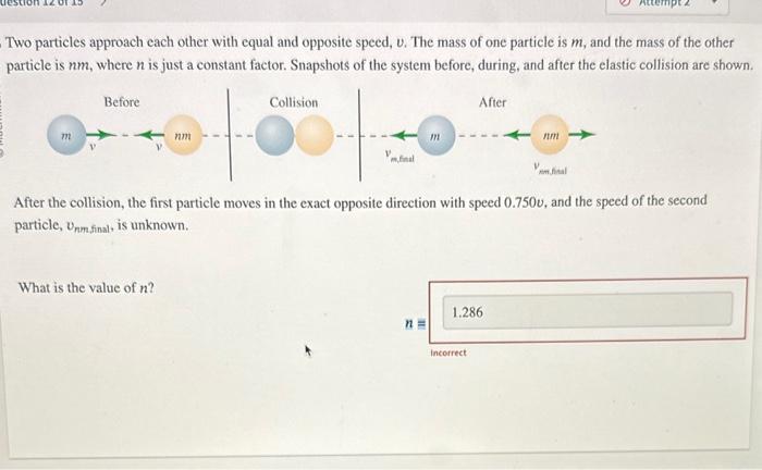 Solved Two particles approach each other with equal and | Chegg.com