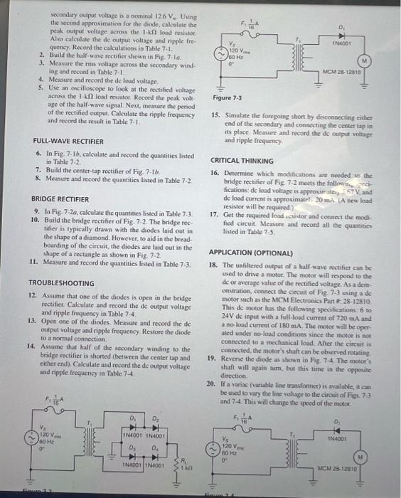 Solved The three basic rectifier circuits are the half-wave, | Chegg.com