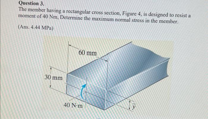Solved Question 3. The member having a rectangular cross | Chegg.com