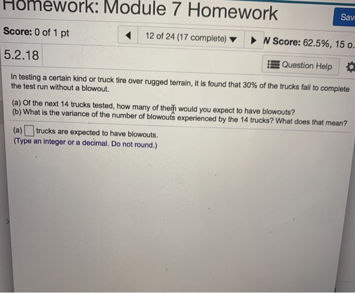 Solved Homework Module 7 Homework Sav Score 0 Of 1 Pt 12