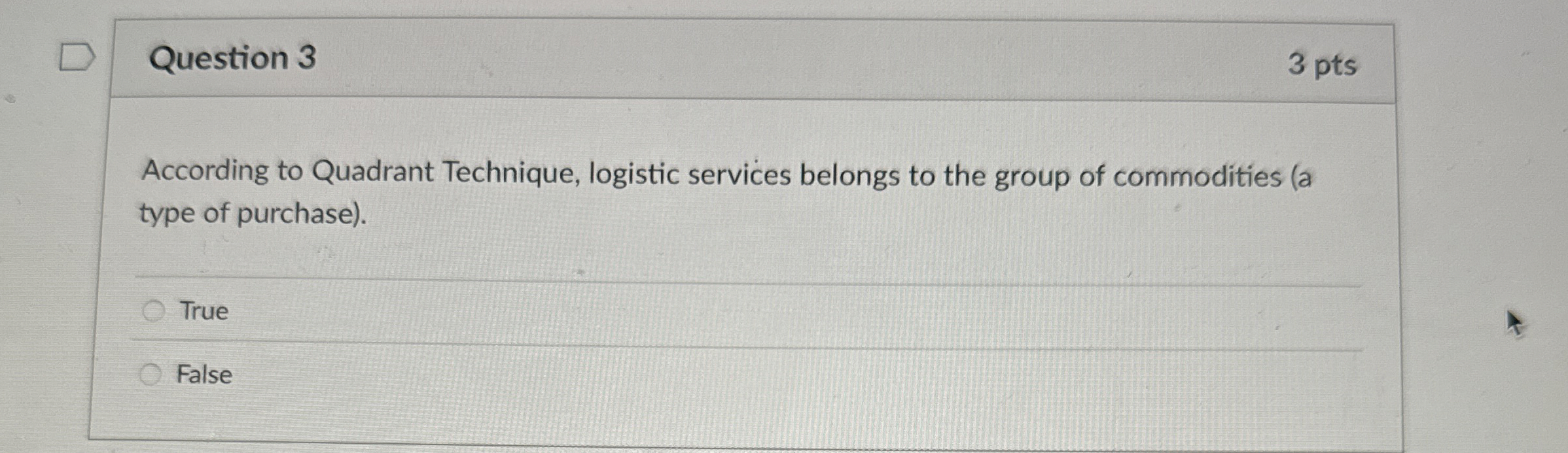 Solved Question 3According to Quadrant Technique, logistic | Chegg.com