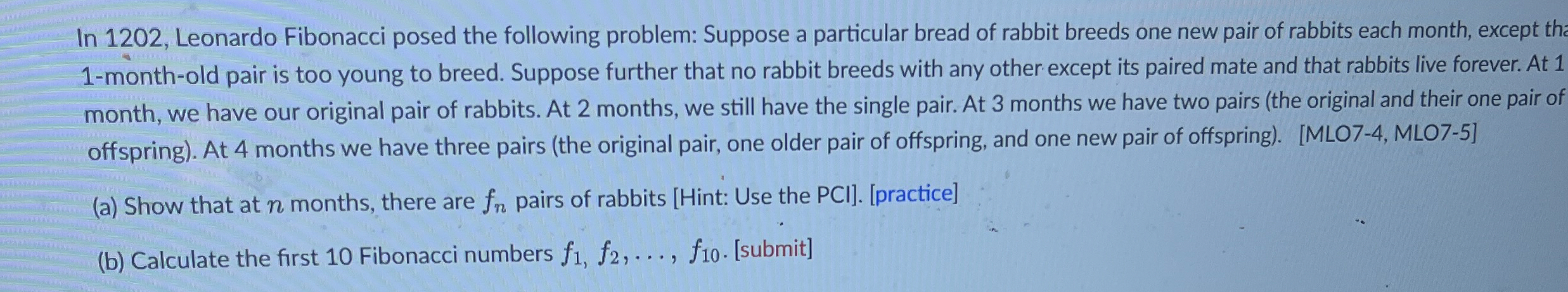 Solved In 1202 ﻿leonardo Fibonacci Posed The Following