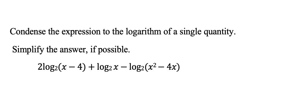 Solved Condense the expression to the logarithm of a single | Chegg.com