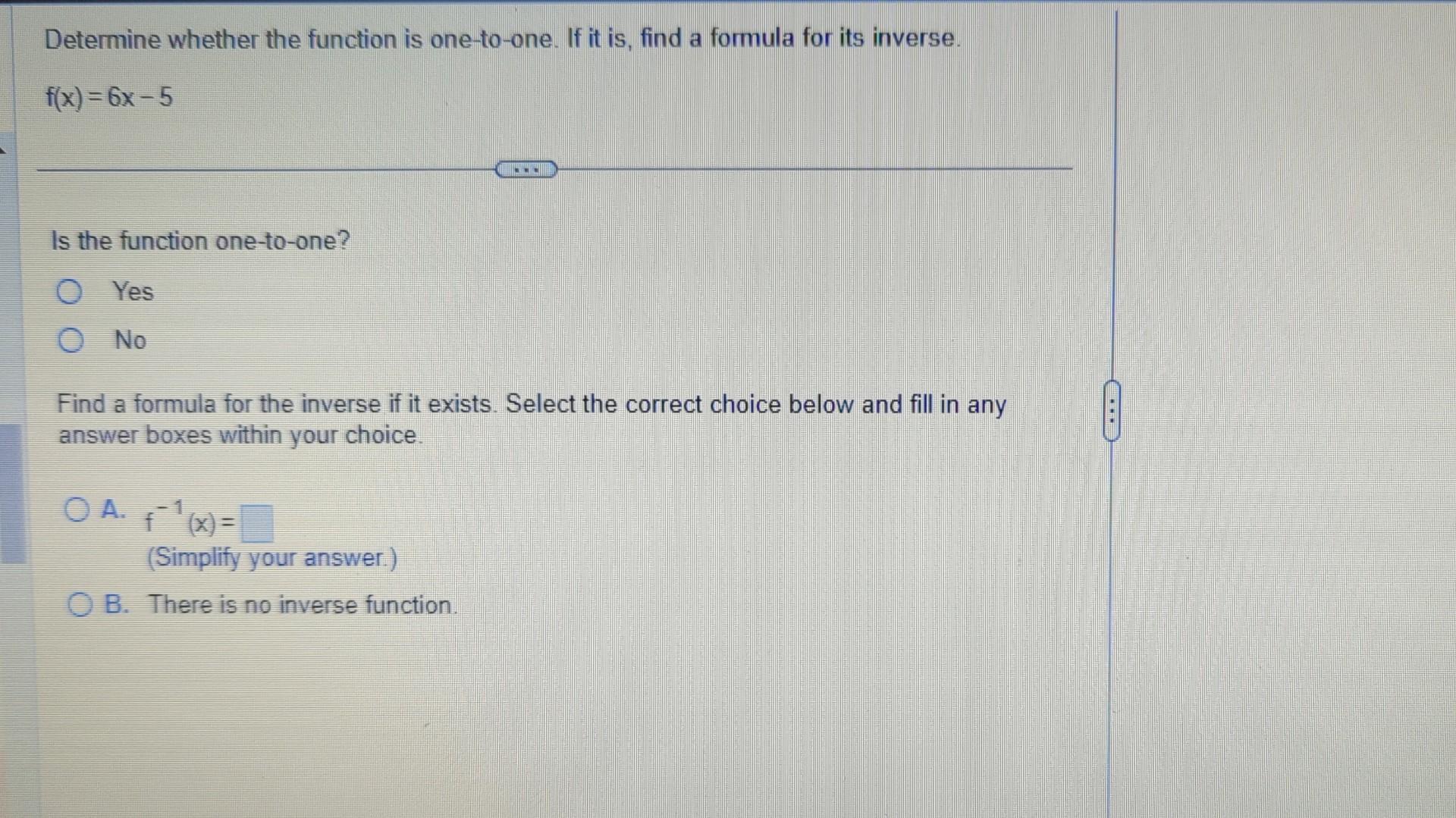 Solved Determine whether the function is one-to-one. If it | Chegg.com