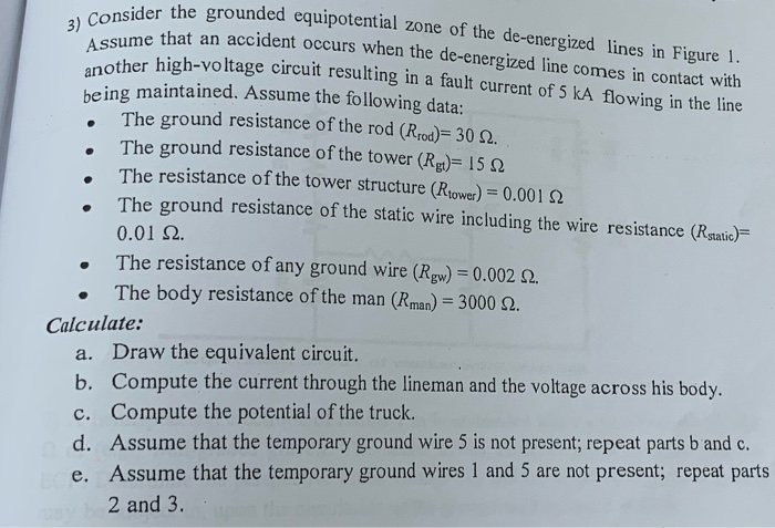 3) Consider the grounded equipotential zone of the | Chegg.com