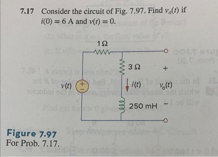 Solved 7.17 Consider the circuit of Fig. 7.97. Find vo(t) if | Chegg.com