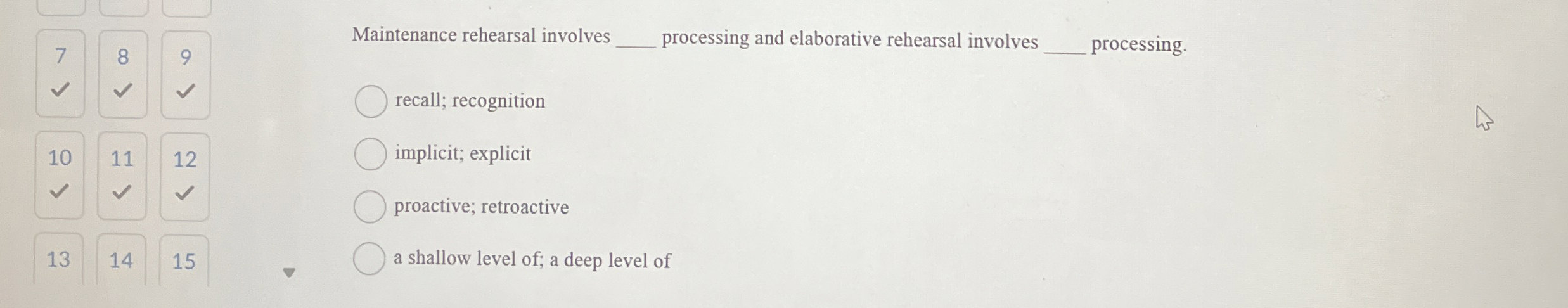 Solved Maintenance rehearsal involves ﻿processing and | Chegg.com
