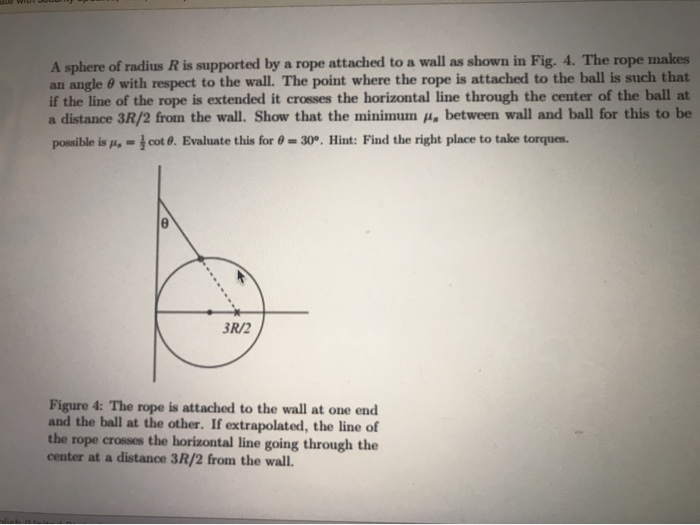 Solved A sphere of radius R is supported by a rope attached | Chegg.com