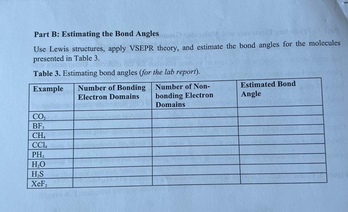 Solved Part B: Estimating the Bond Angles Use Lewis | Chegg.com