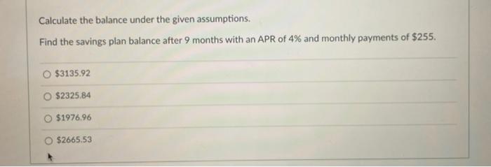 Solved Calculate the balance under the given assumptions. | Chegg.com