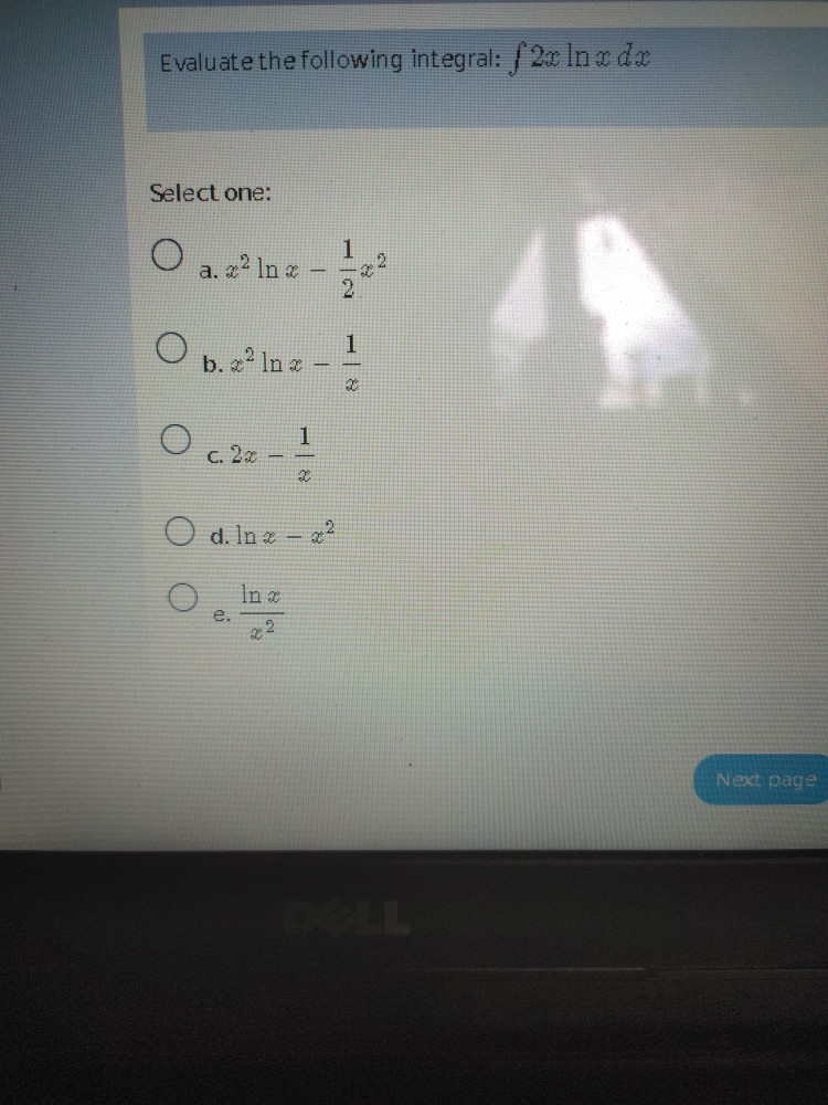 Solved Evaluate the following integral: f2c ln & dæ Select | Chegg.com