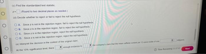 Solved reject the company's clam? Complete parts (a) trough | Chegg.com