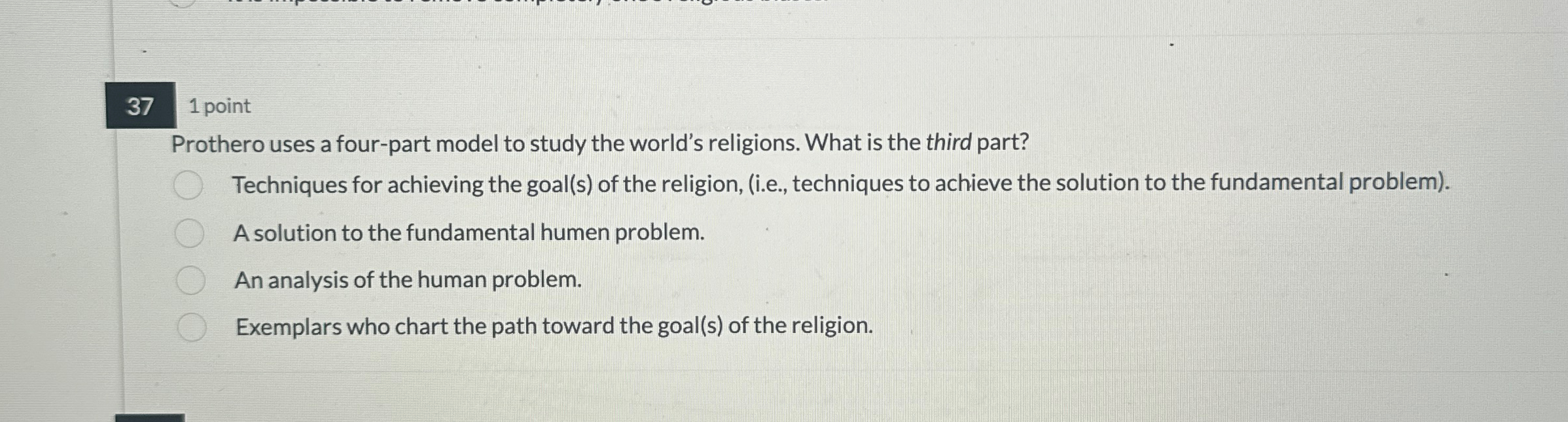 Solved 1 ﻿pointProthero uses a four-part model to study the | Chegg.com