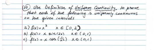 Solved Luse Definition of uniform Continuity to prove that | Chegg.com