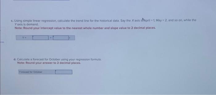 Solved Historical demand for a product is as follows: a. | Chegg.com