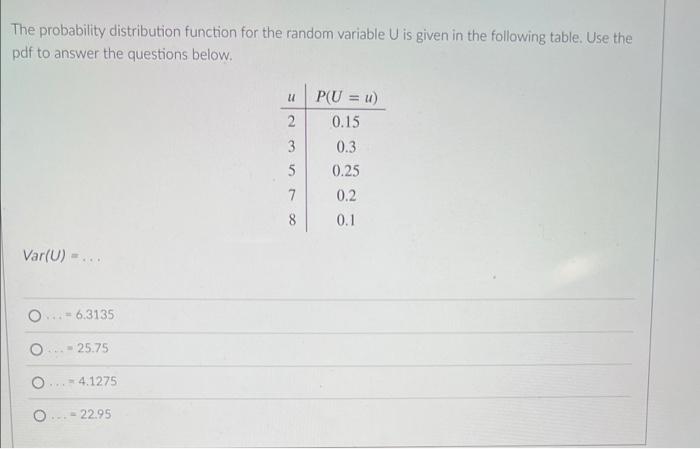 Solved The probability distribution function for the random | Chegg.com