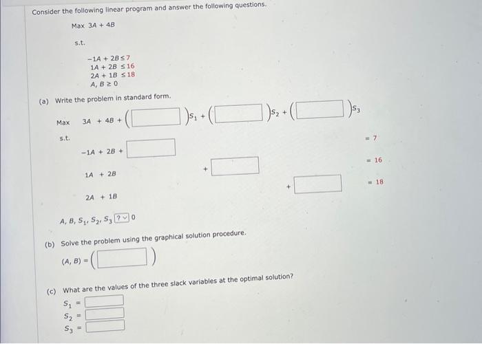 Solved Consider the following linear program and answer the | Chegg.com