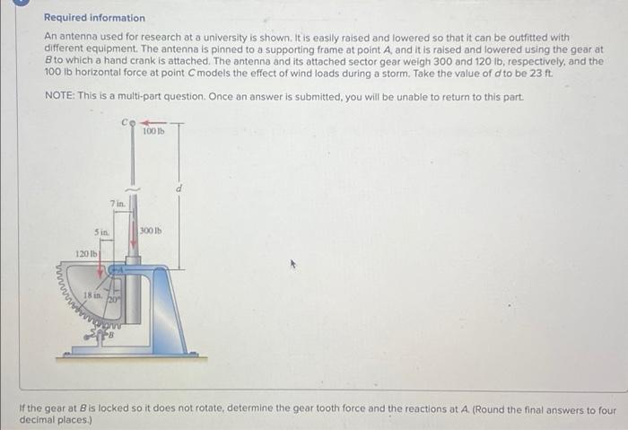 Solved Required information An antenna used for research at | Chegg.com