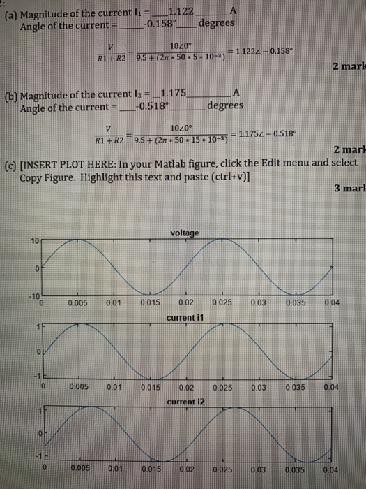 (d) [INSERT PLOT HERE: In your Matlab figure, click | Chegg.com