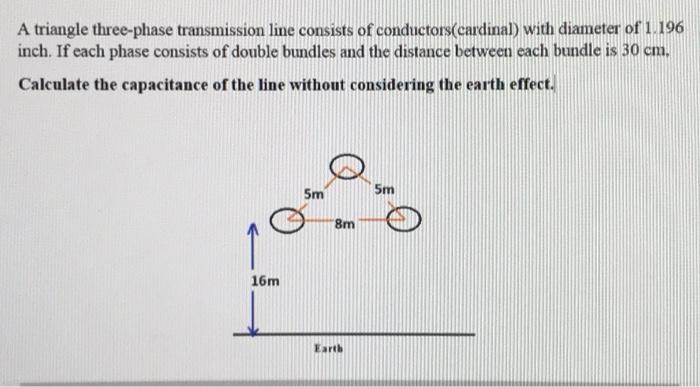 Solved A triangle three-phase transmission line consists of | Chegg.com
