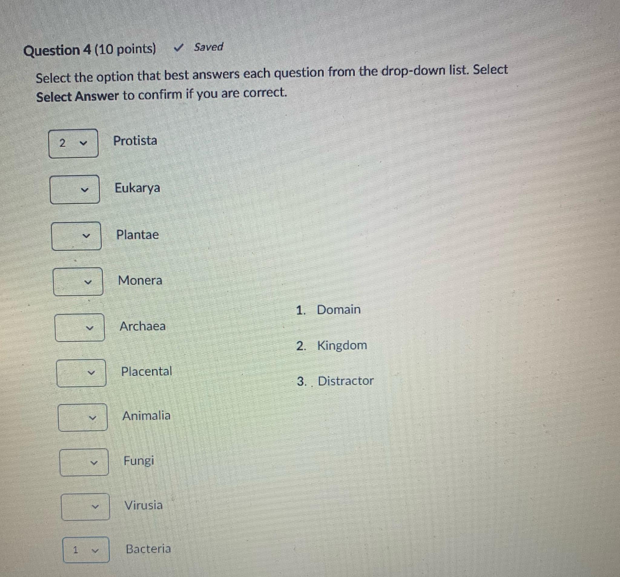 Solved Question 4 (10 ﻿points) ﻿SavedSelect the option that | Chegg.com