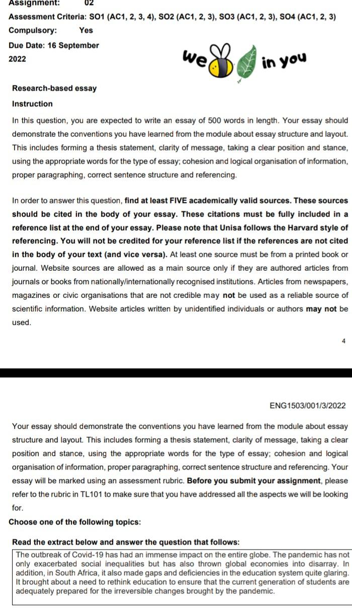 Solved Assessment Criteria: SO1 (AC1, 2, 3, 4), SO2 (AC1, 2, | Chegg.com