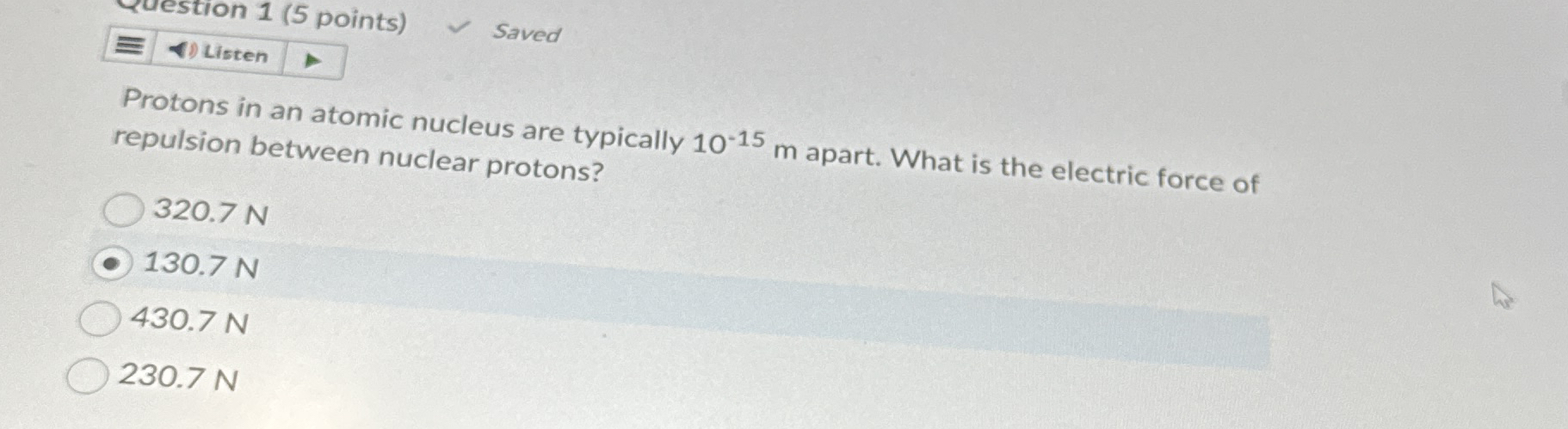 Solved Listen ﻿SavedProtons in an atomic nucleus are | Chegg.com