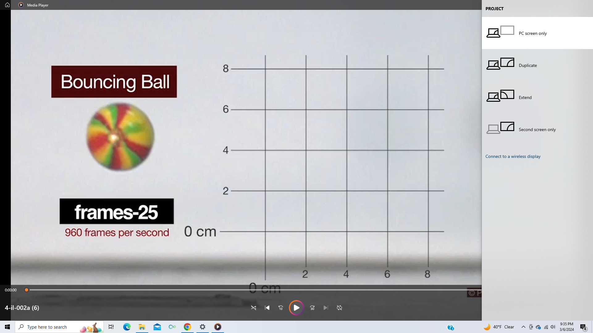 How many frames does it take for the ball to travel | Chegg.com