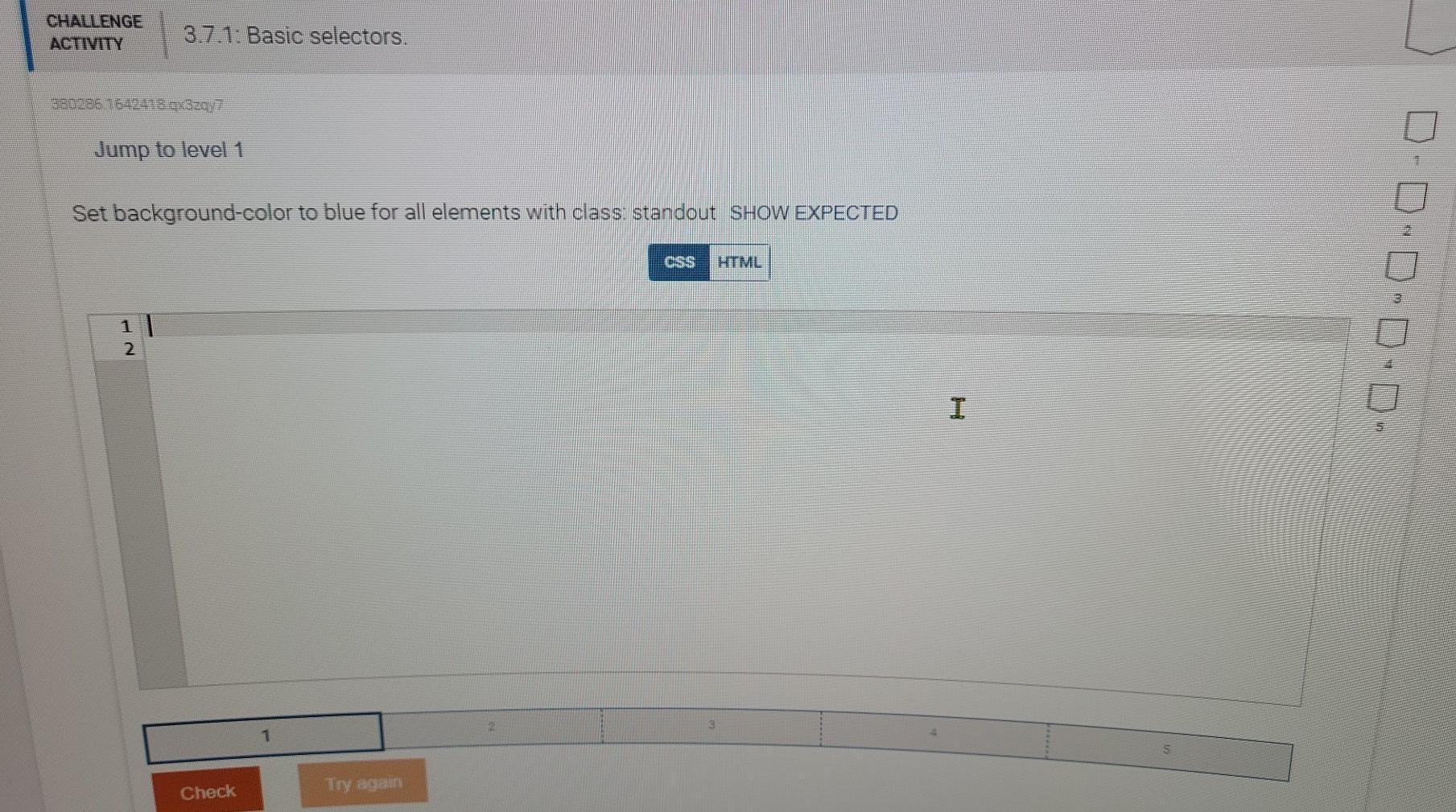 Solved CHALLENGE ACTIVITY 3.7.1: Basic selectors. 380286 | Chegg.com