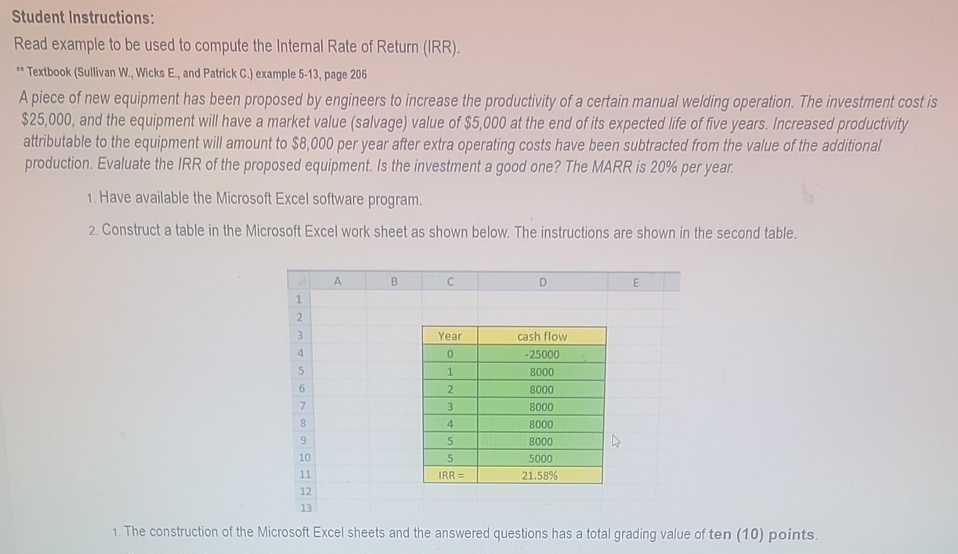 Solved Student Instructions: Read example to be used to | Chegg.com