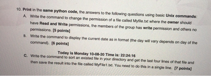 Solved Write a Python Script for the tasks below: 1. Create | Chegg.com